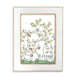 Ava White and Gold Enamel Picture Frame - 4X6, 5X7, 8X10 – Sixtrees