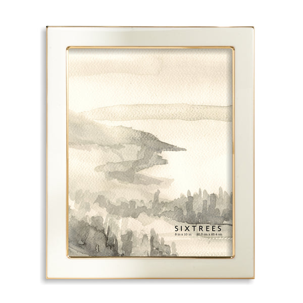 Ava Beige and Gold Enamel Picture Frame - 4X6, 5X7, 8X10 – Sixtrees