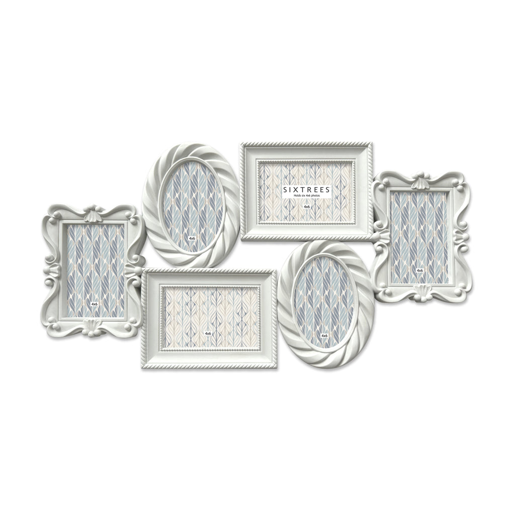 Ornate 6 Opening Collage - White / Gold – Sixtrees